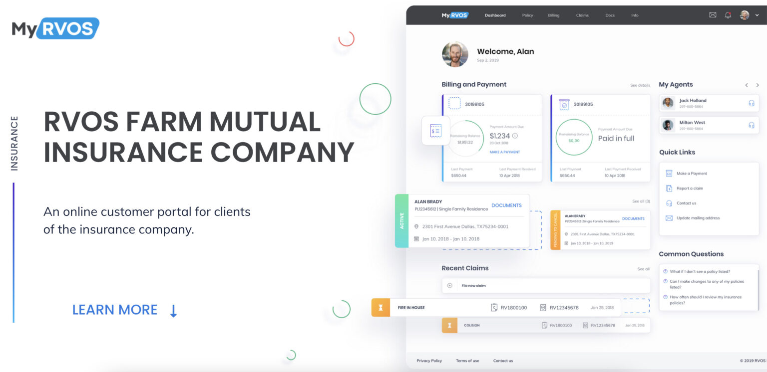 RVOS Farm Mutual Insurance Customer Portal Development