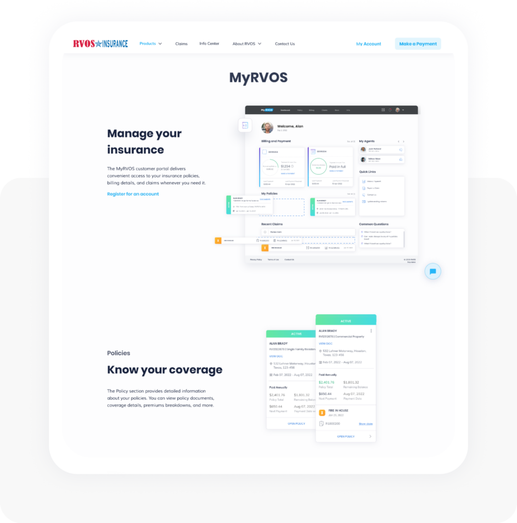 RVOS Insurance with a Digital Customer Portal